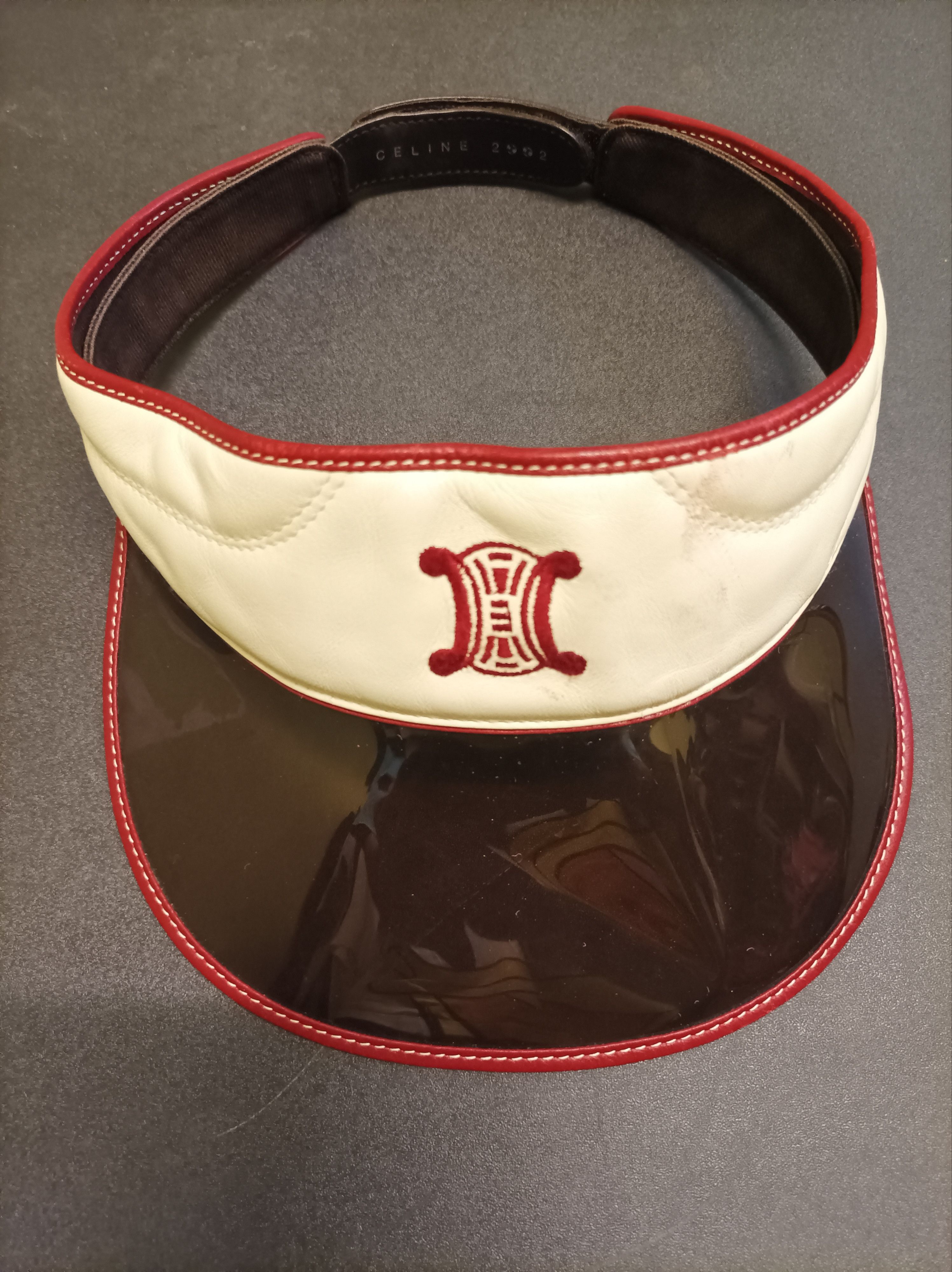 Celine CELINE leather sun visor velcro | Grailed