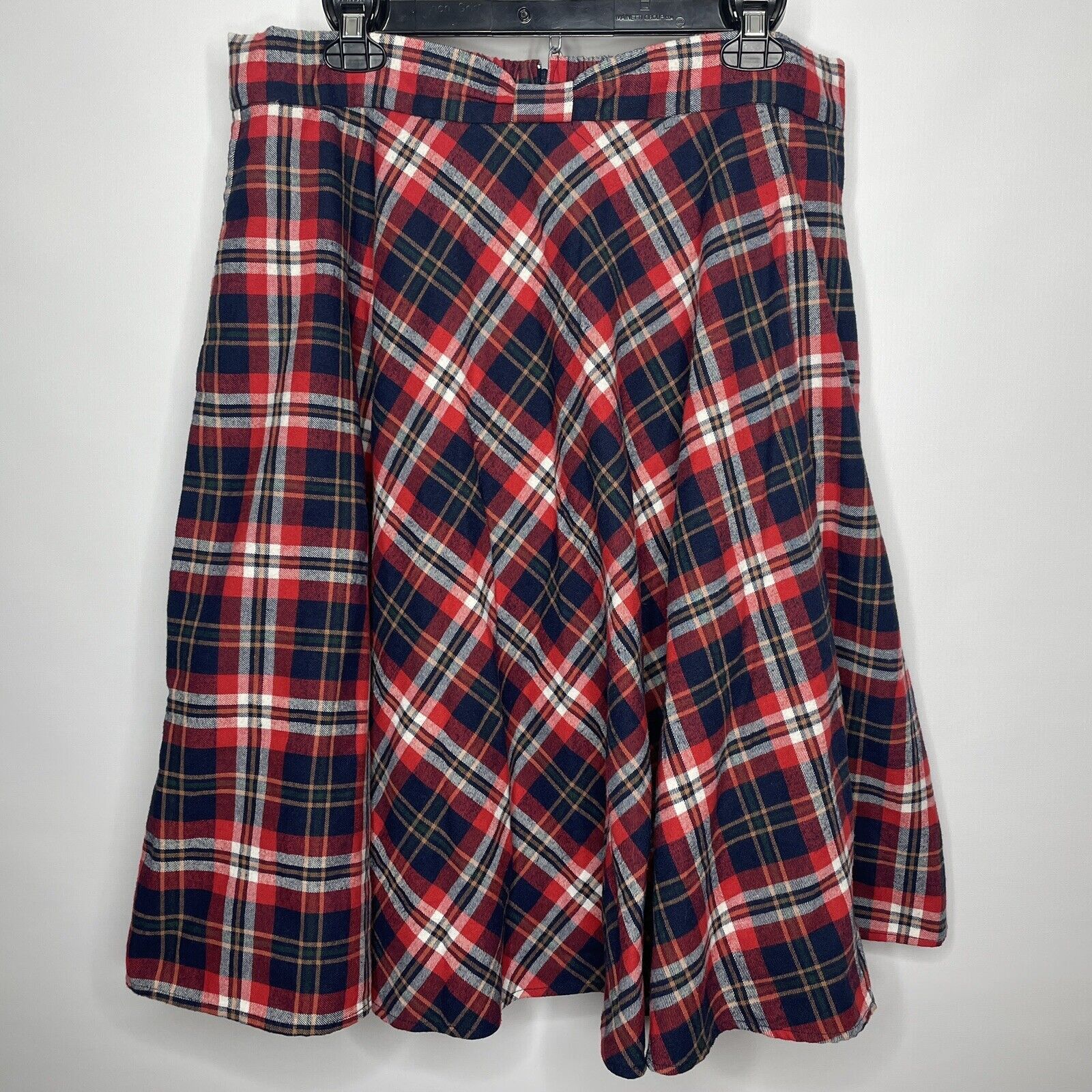 American Retro Modcloth Potluck Hostess Red Blue Plaid Flannel Midi ...