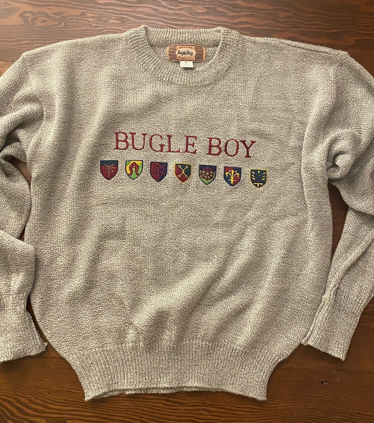 Bugle Boy × Vintage Vintage 80’s Bugle Boy Embroidered Logo Knit ...