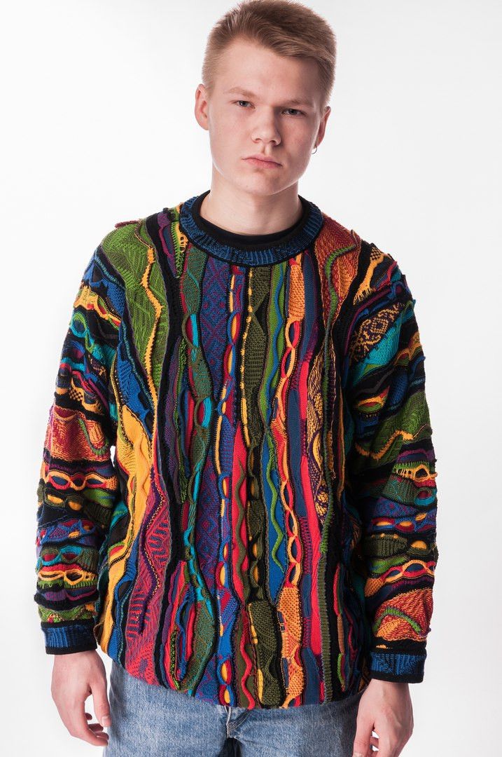 Coogi Rare Authentic Vintage COOGI Sweater Bright Rainbow Multicolored ...