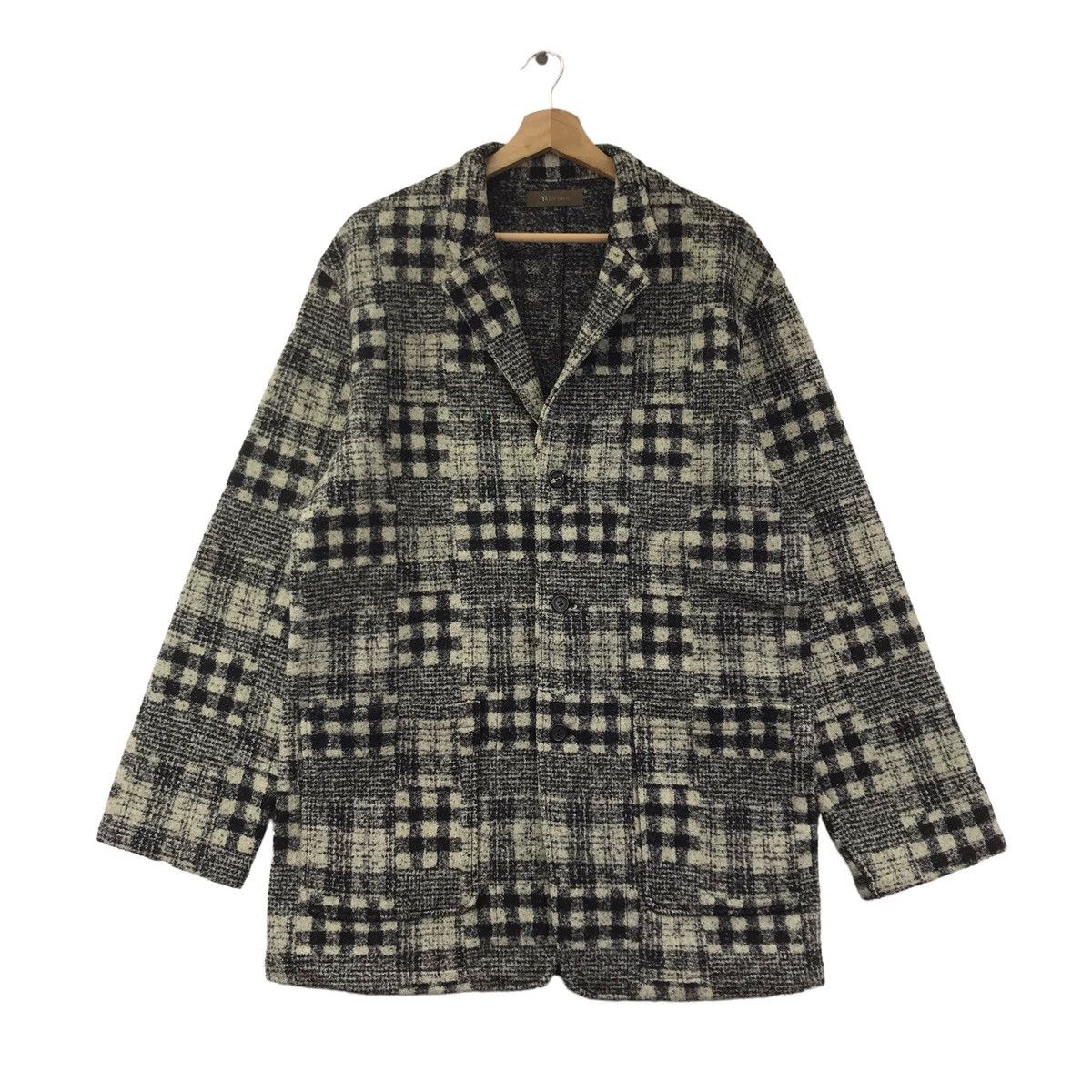 Ys For Men / Yamamoto Ys For Men By YOHJI YAMAMOTO Japan Check Grey Wool Coat | Grailed