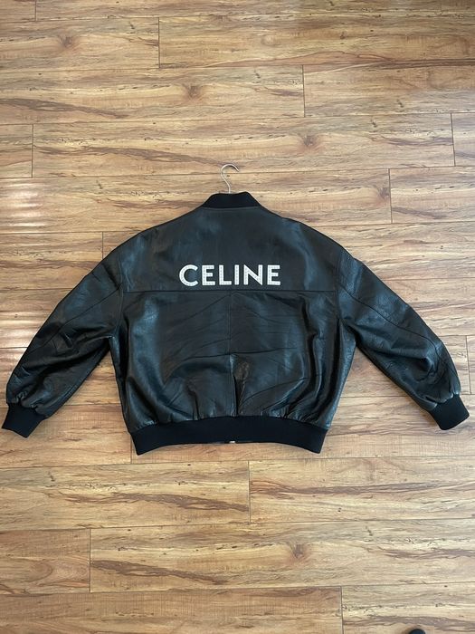 Celine LEATHER BOMBER JACKET | Grailed