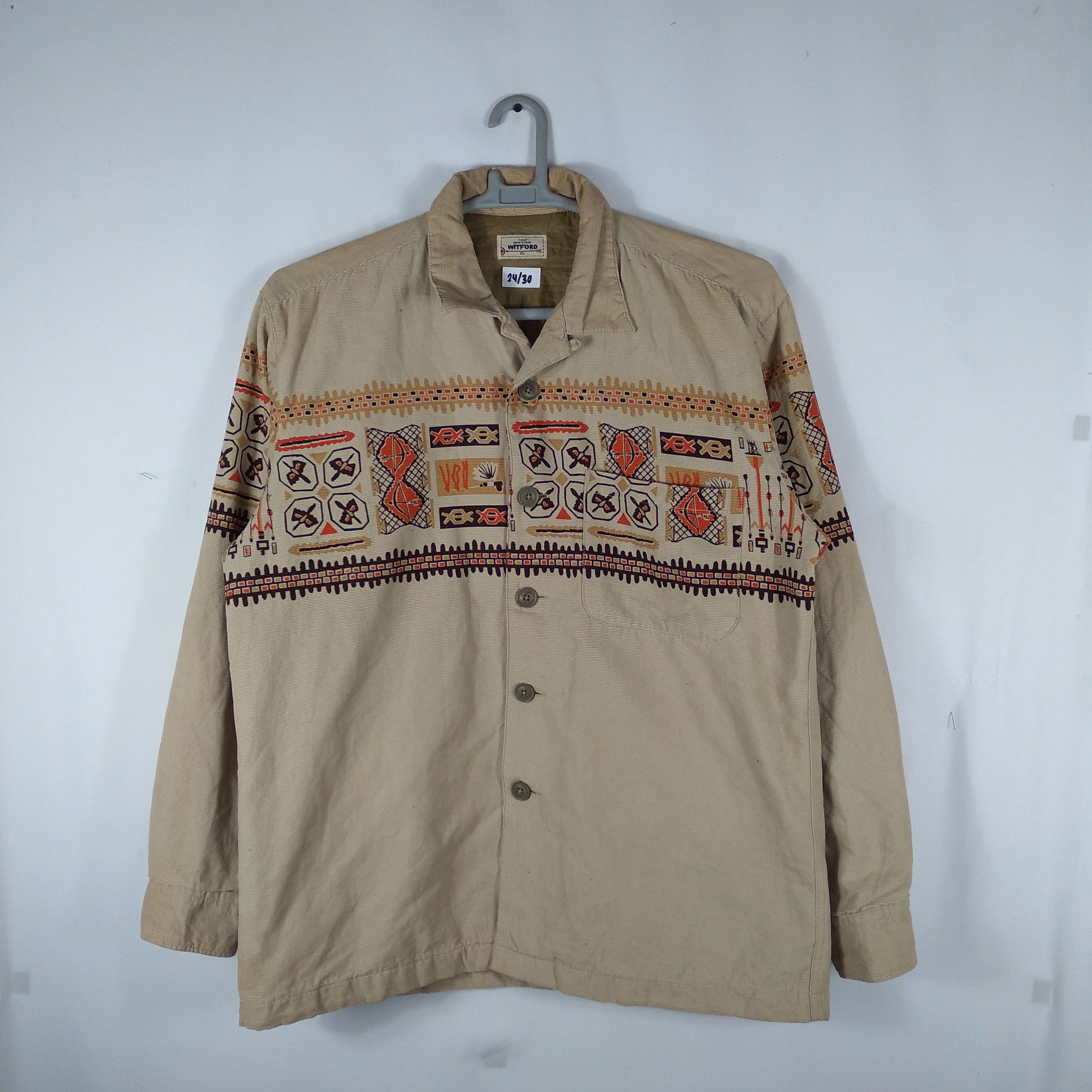 Vintage Vintage WITFORD Corduroy Art Native Styles Buttons Jacket | Grailed