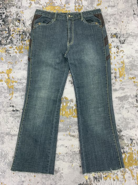 Vintage Western Cowboy Style Flared Jeans Mid Rise Dark Washed | Grailed