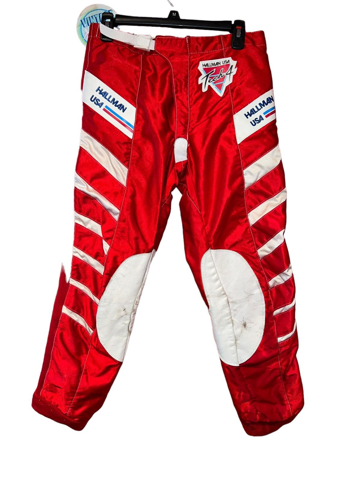 NASCAR Vintage nascar pants red motorcross leather rare hallman | Grailed