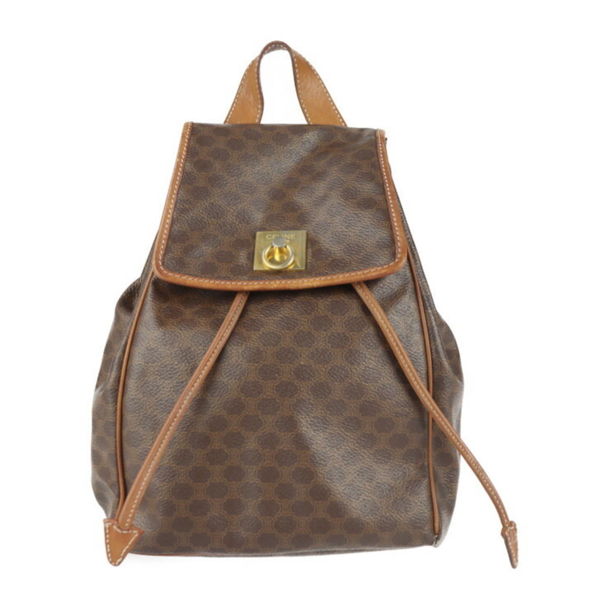 Celine Celine Macadam rucksack daypack PVC leather brown vintage ...