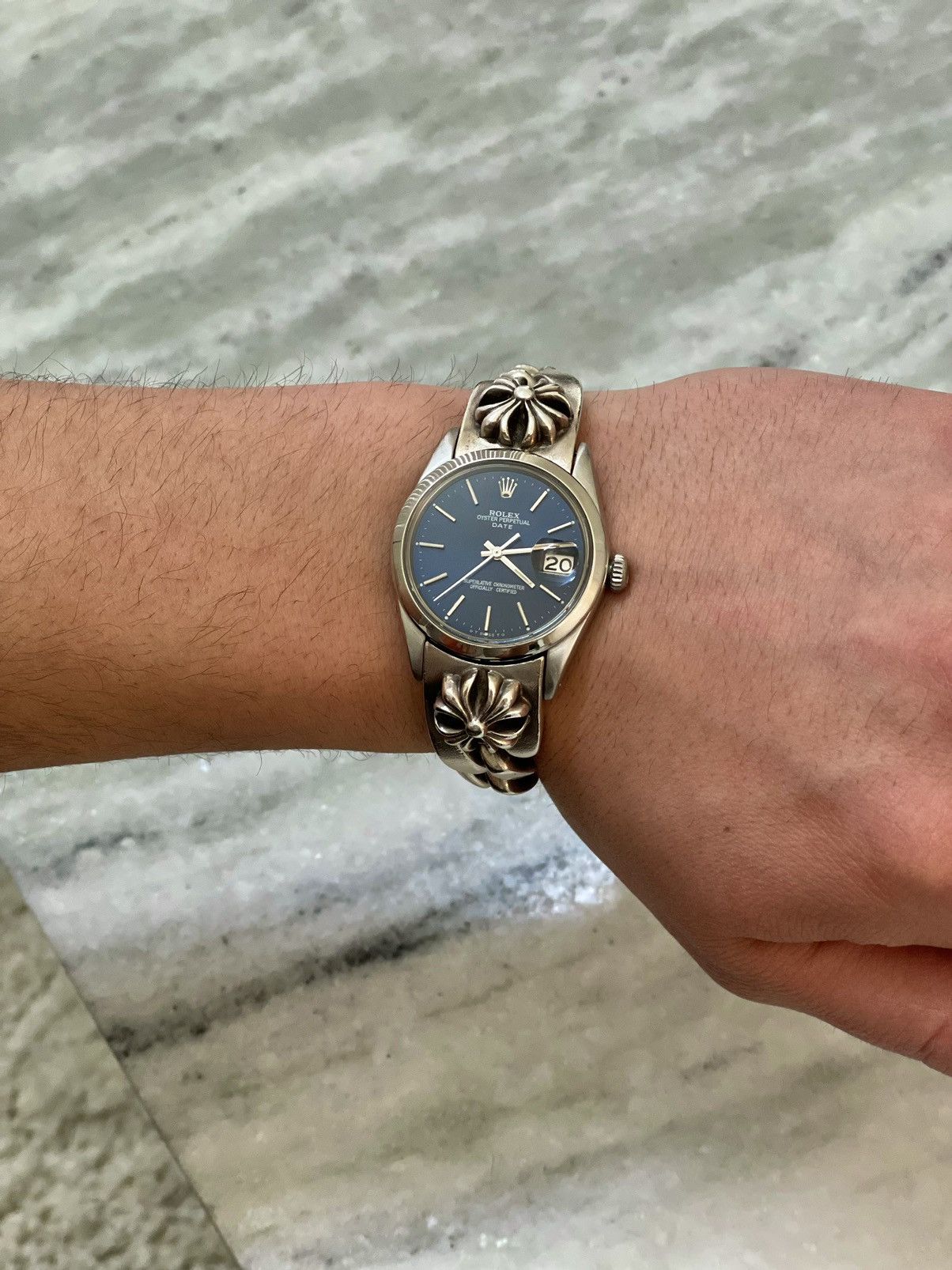 Chrome Hearts × Rolex Chrome hearts Rolex oyster perpetual Date blue ...