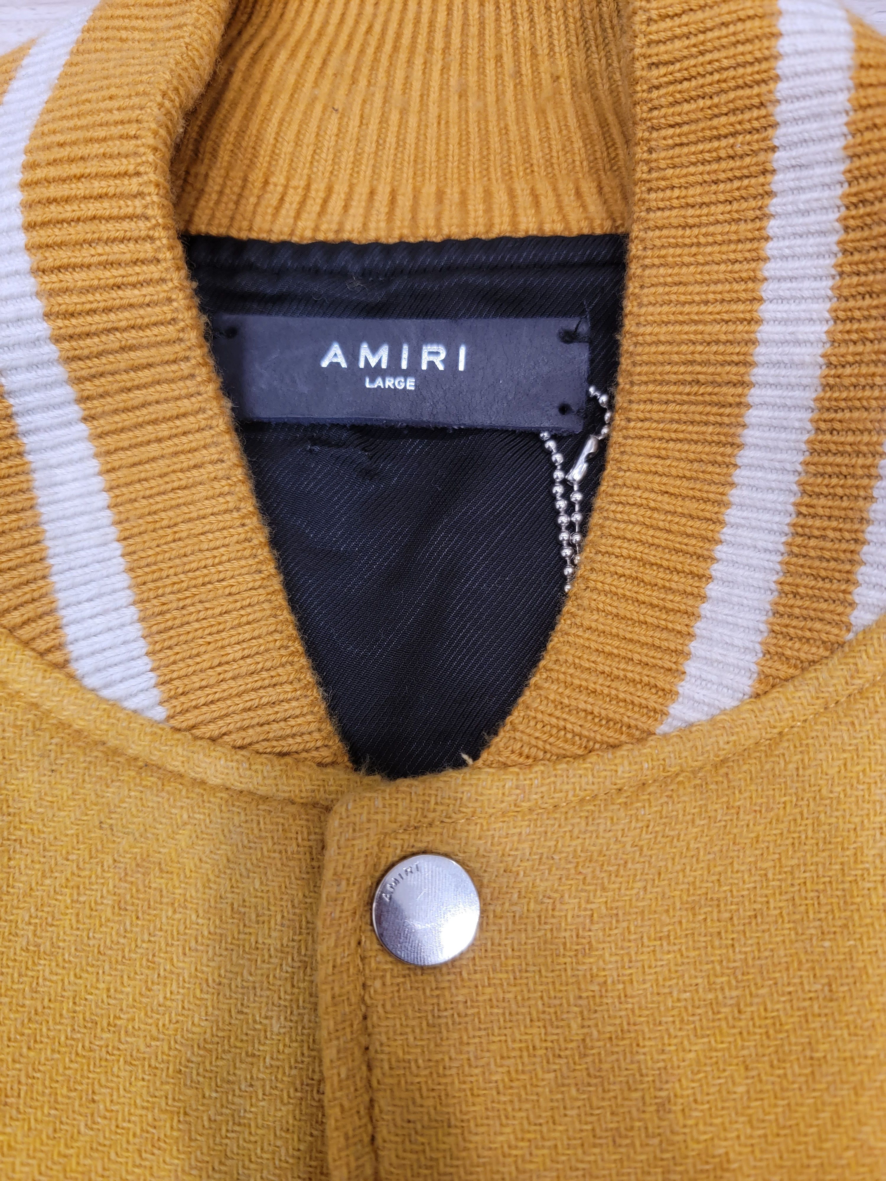 Amiri $2495 Amiri Varsity Letterman Jacket in Mustard Size Large | Grailed