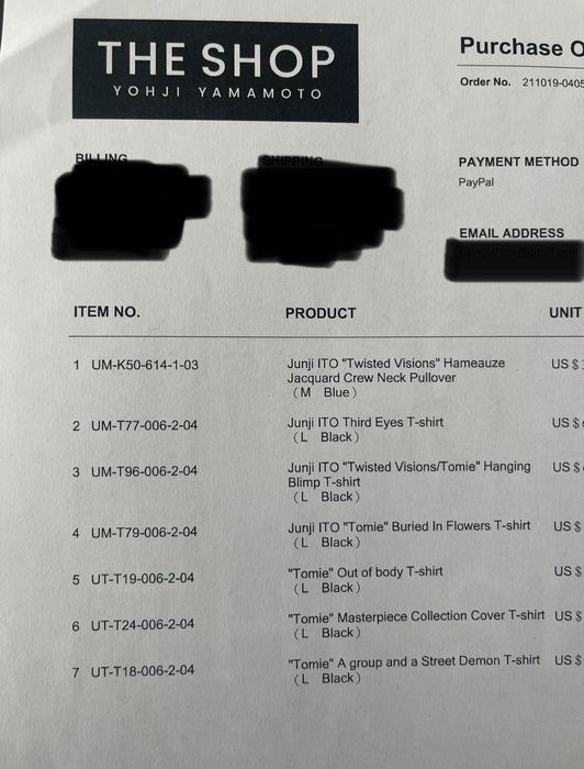 Yohji Yamamoto Junji Ito “Twisted Visions/ Tomie” Hanging Blimp T-shirt ...