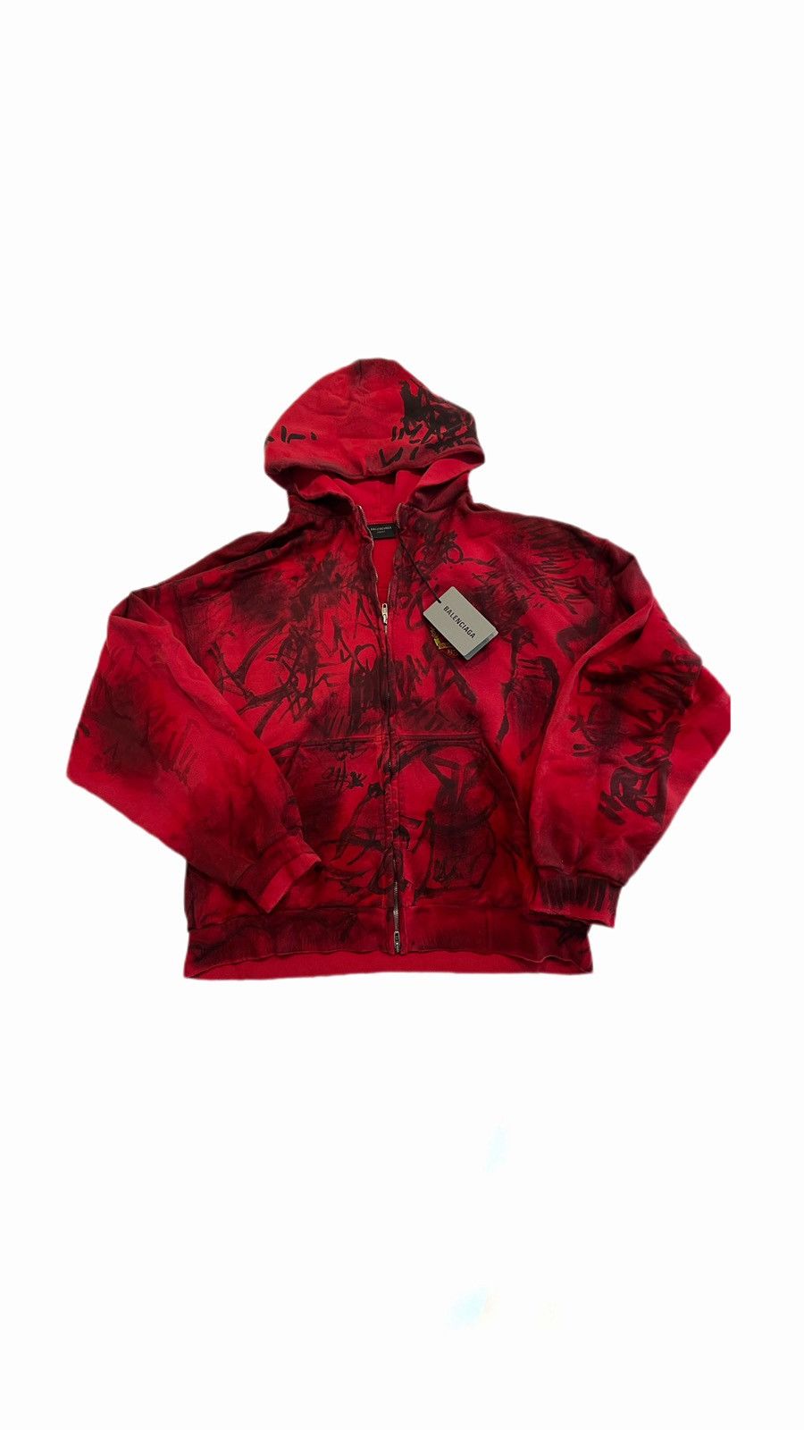 Balenciaga Balenciaga Skater Red Gaffer Graffiti Double-Zip up | Grailed