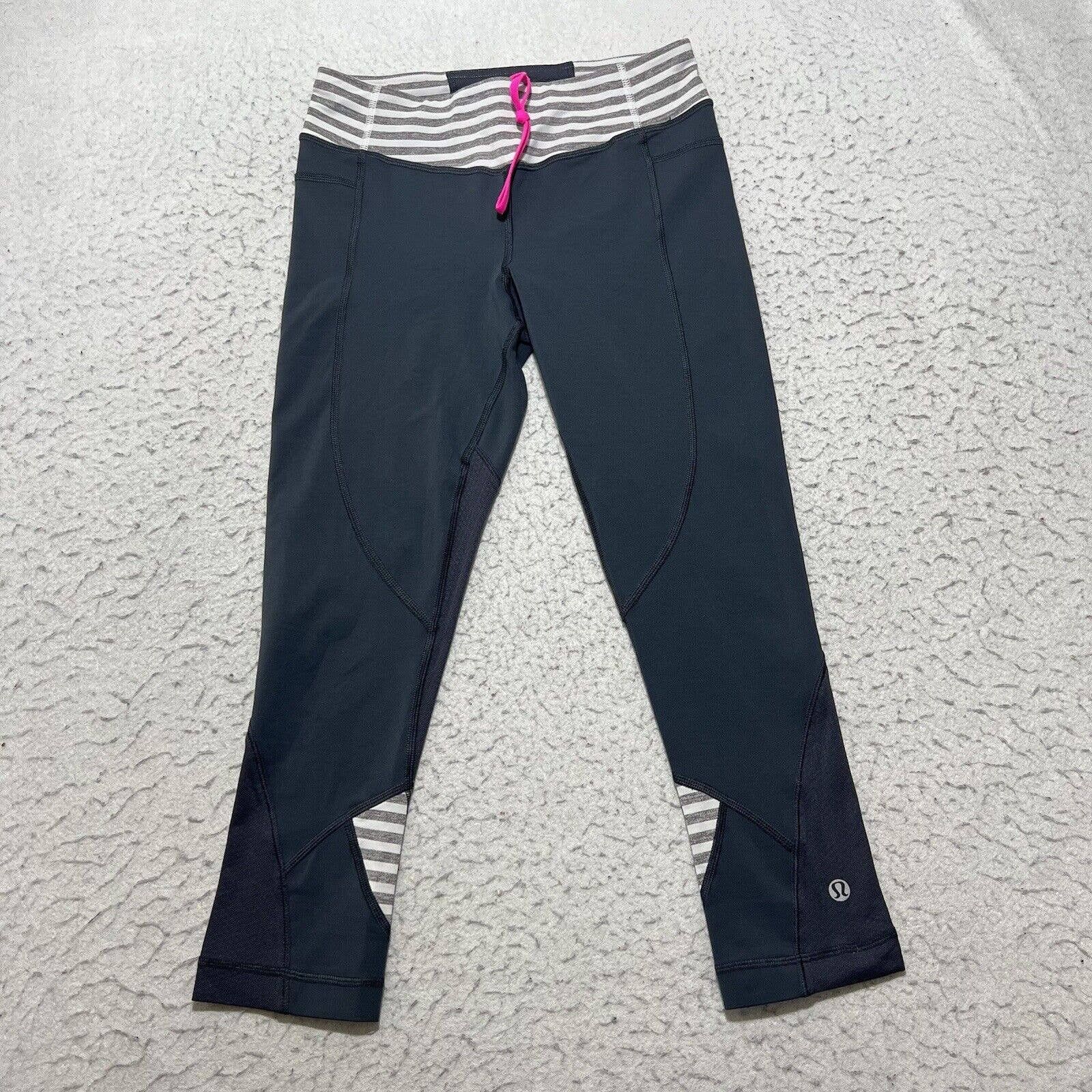 Lululemon LuluLemon Capri Length Wet Dry Warm Leggings Gray Yoga Pants ...