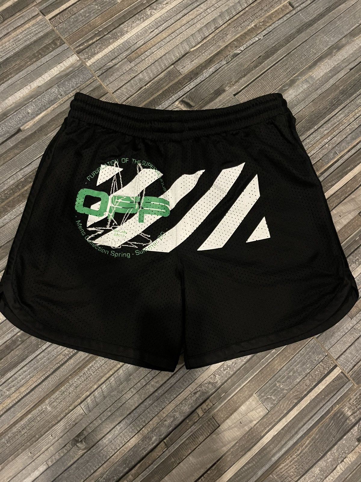 Off-White Off-White Harry The Bunny Black Mesh Shorts | Grailed