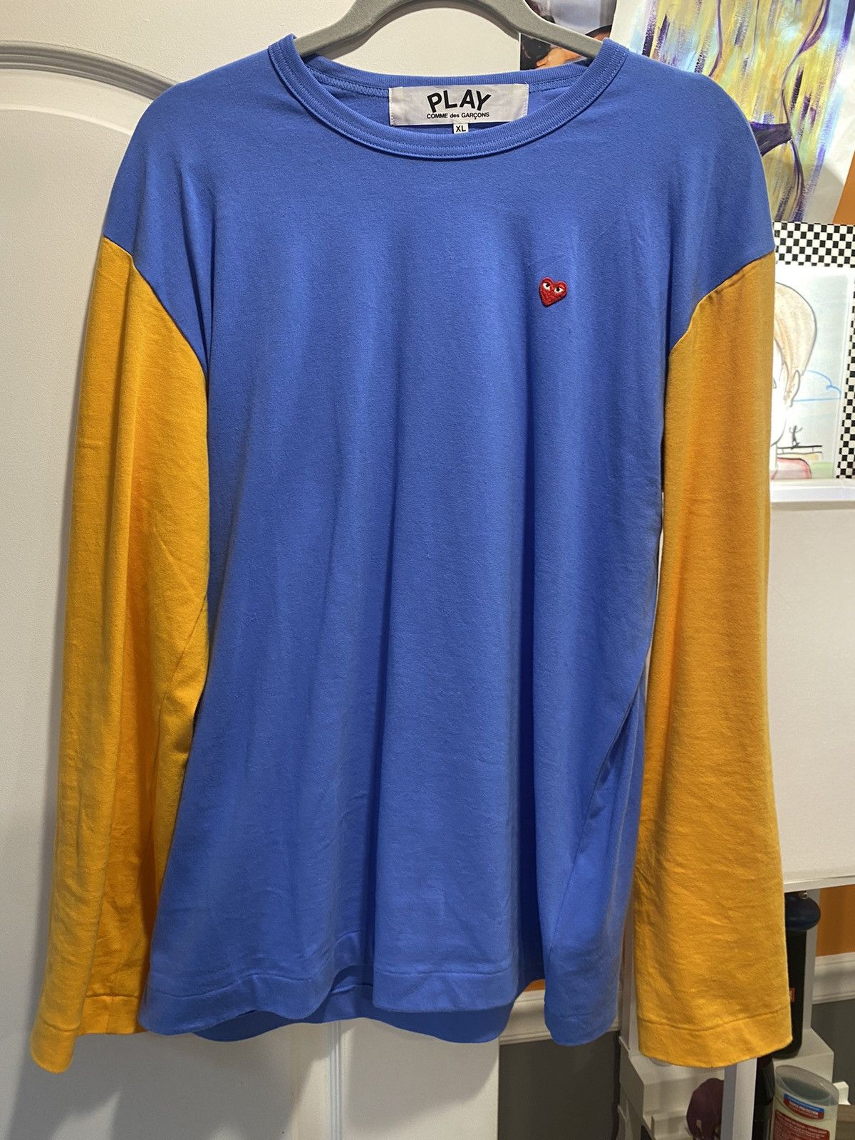 Comme des Garcons Commes Des Garcons PLAY Colorblock Longsleeve Blue ...