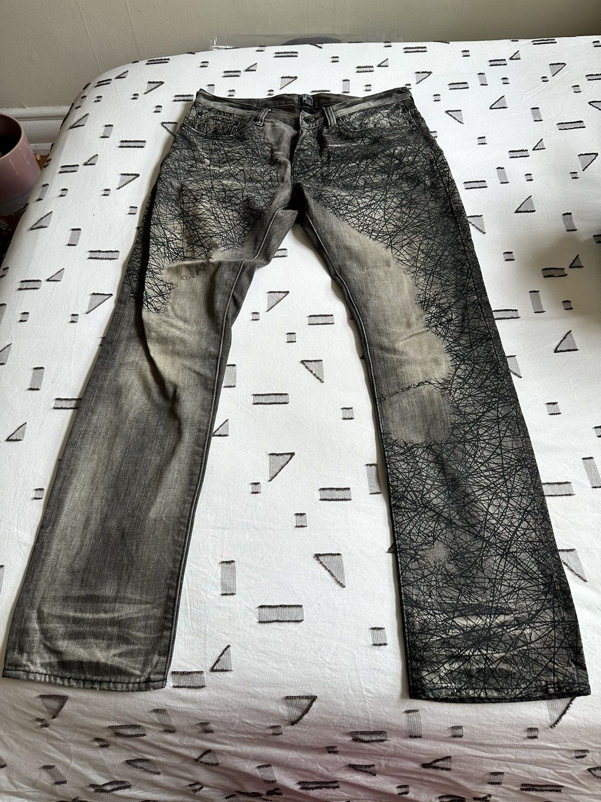 Prps PRPS Geo Printed Grey Washed Denin | Grailed