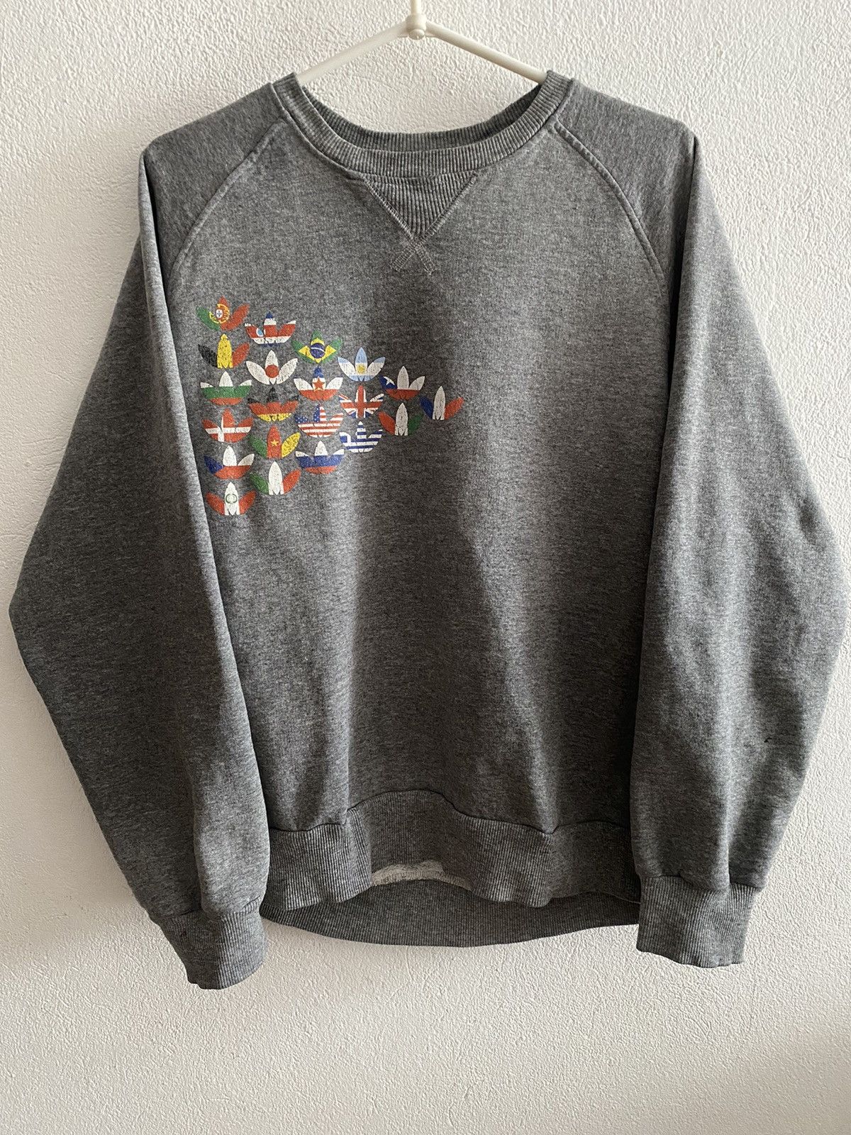 Adidas Adidas vintage sweater , with flags of countries | Grailed