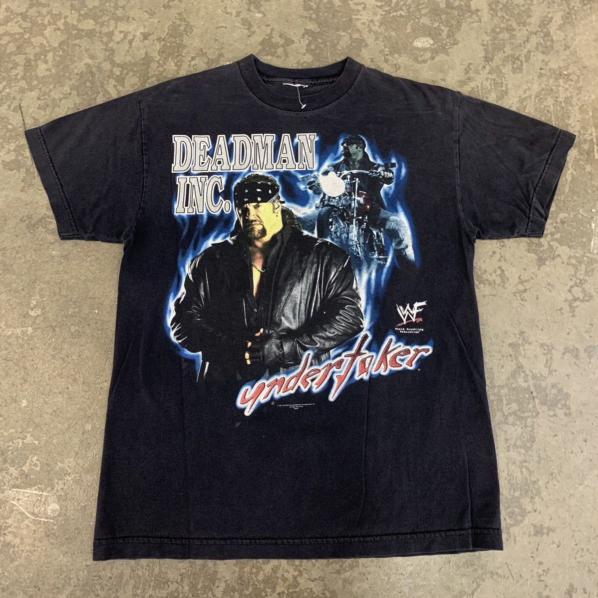 Vintage vintage 90s Undertaker dead man inc. WWF big print tshirt | Grailed