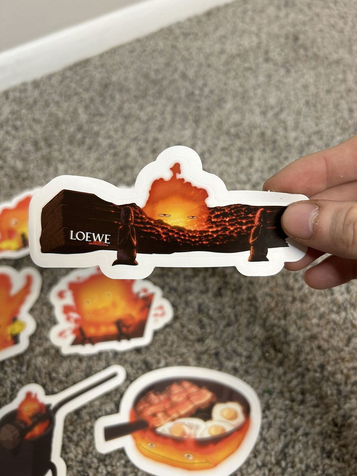 Loewe Howls moving castle calcifer sticker set | Grailed