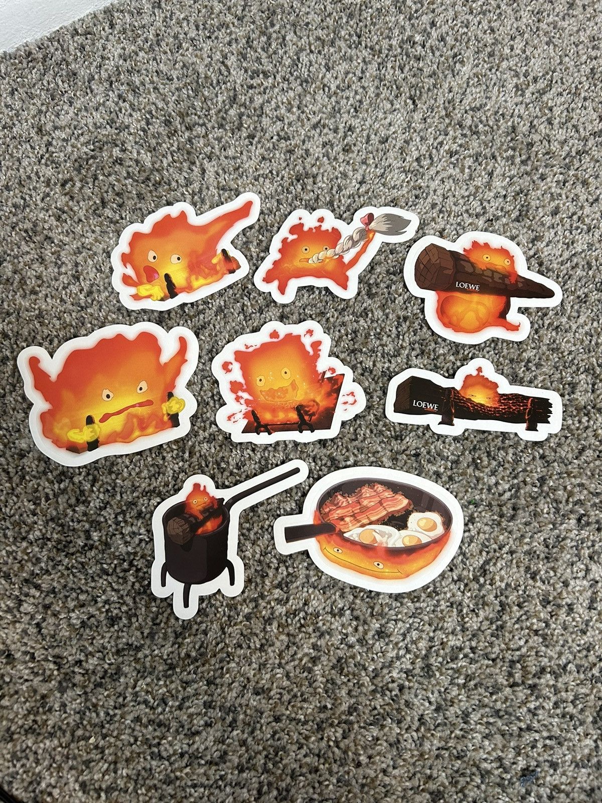 Loewe Howls moving castle calcifer sticker set | Grailed