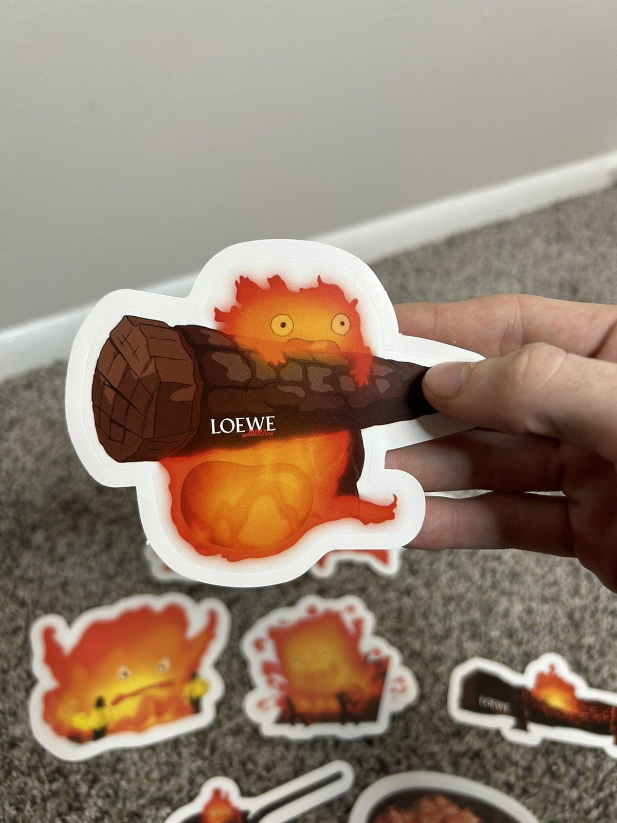 Loewe Howls moving castle calcifer sticker set | Grailed