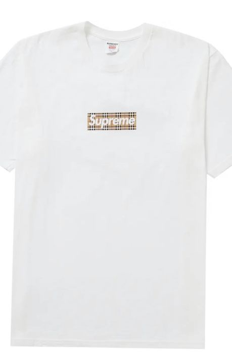 Supreme Supreme Burberry Box Logo Tee white | Grailed
