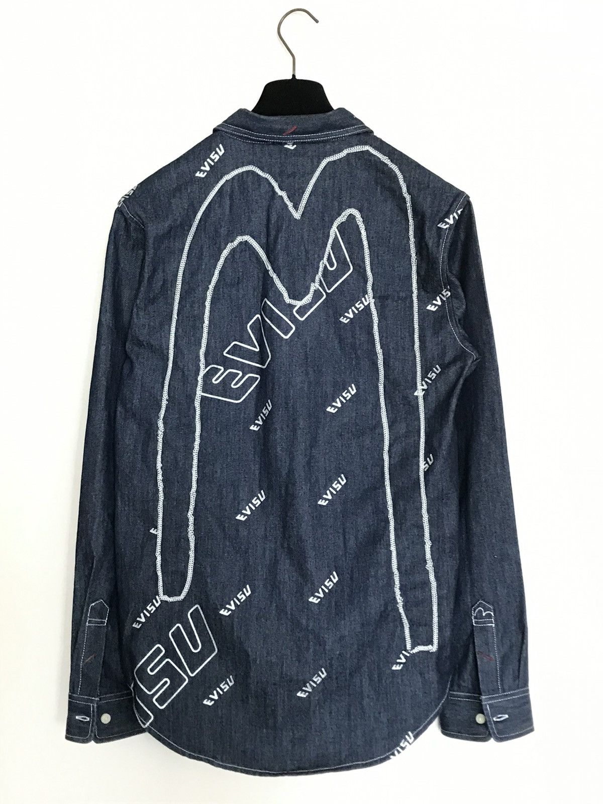Evisu × One Of A Kind × Streetwear Evisu Heritage & Co denim shirt with silver embroidery | Grailed