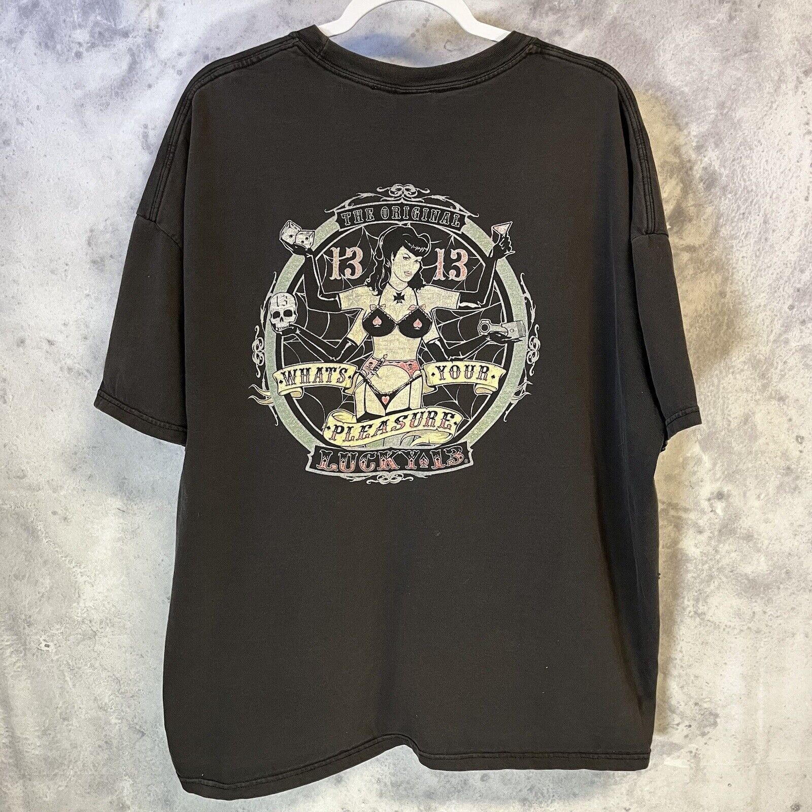 Streetwear Lucky 13 Pinup Girl Graphic T Shirt - Mens XL | Grailed