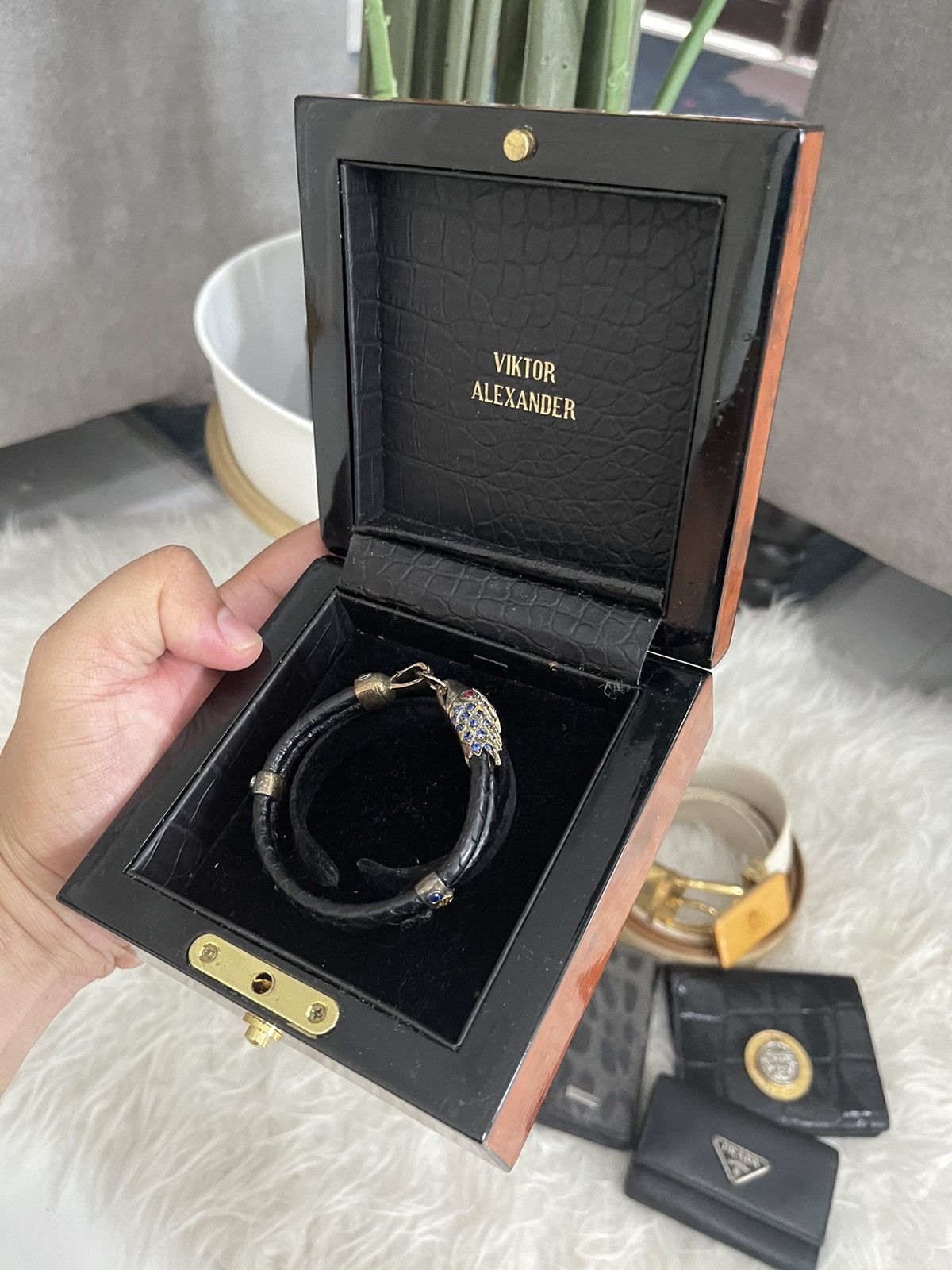 Designer LUXURY🔥🔥VIKTOR ALEXANDER Dragon Bracelet Leather Solid Box ...