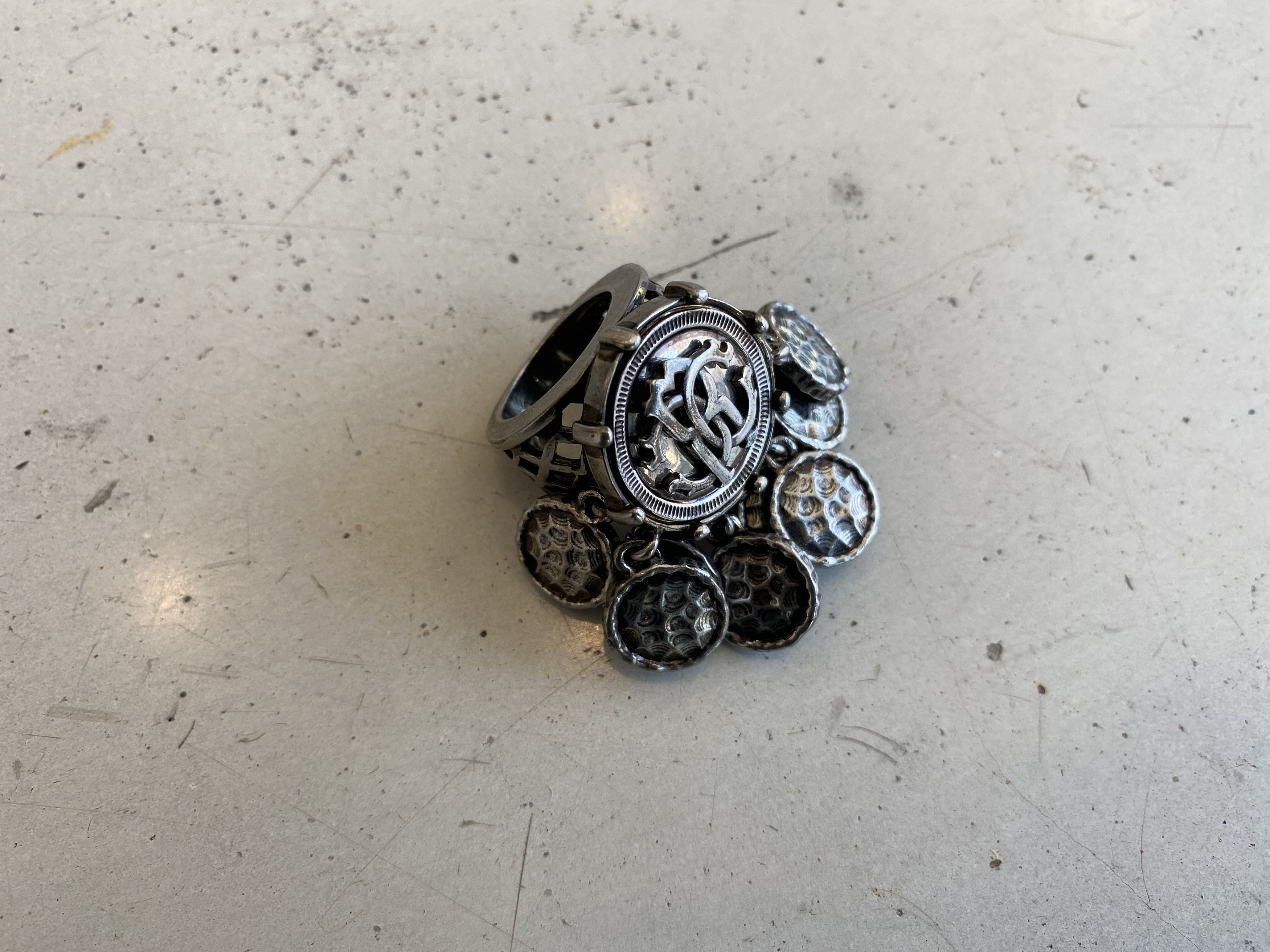 Roberto Cavalli Metallic Dangling Coin Ring | Grailed