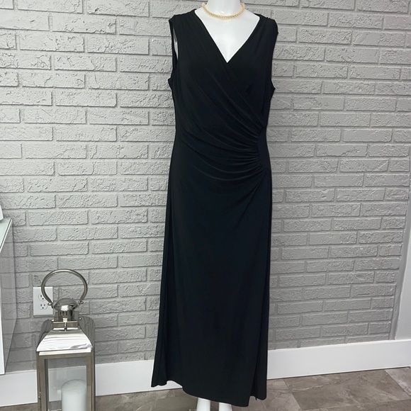 Other Kate And Mallory Side Ruched Black Maxi Dress Size M Grailed