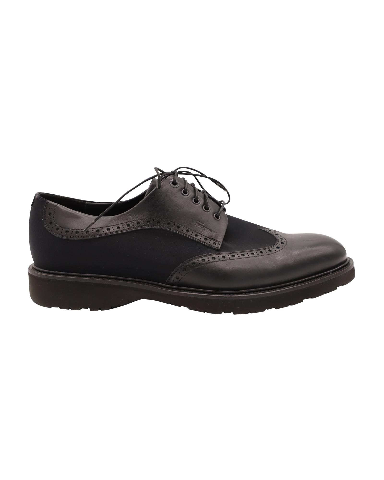 Salvatore Ferragamo Salvatore Ferragamo Wing Tip Derby Shoes in Black ...