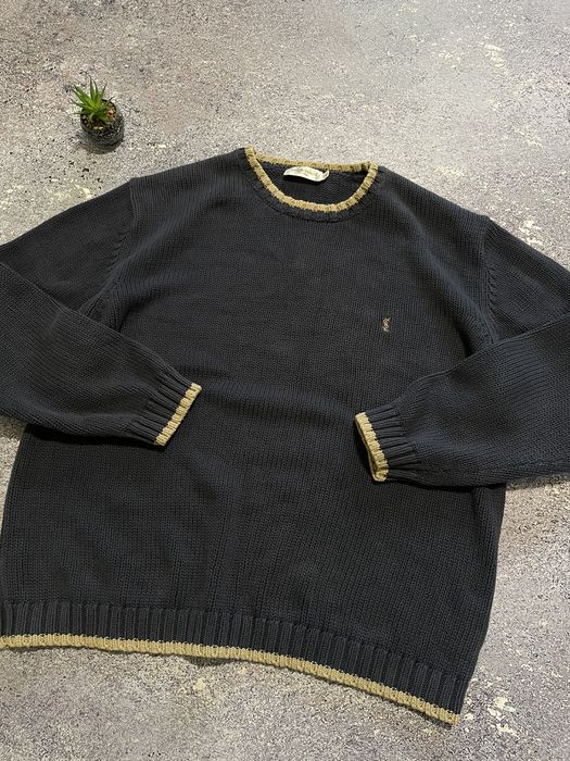 Vintage Yves Saint Laurent Sweater Baggy Crewneck Heavy Cotton YSL ...