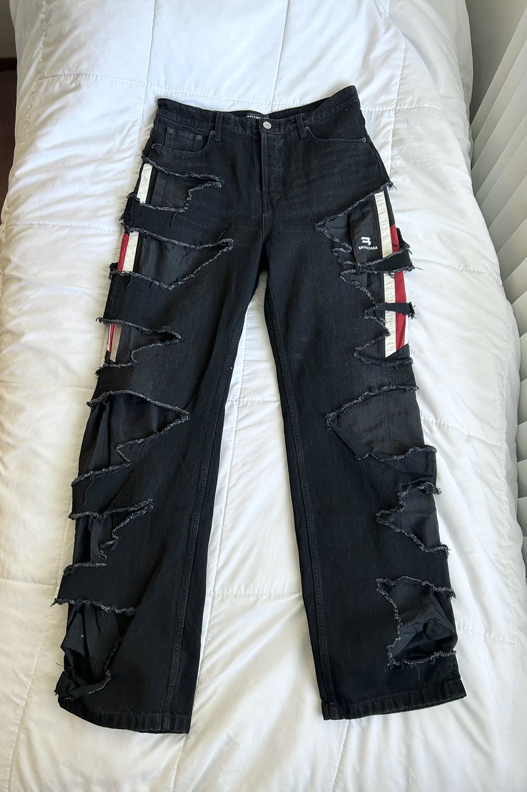 Balenciaga Balenciaga FW21 Slashed Distressed Denim *RARE SIZE* | Grailed