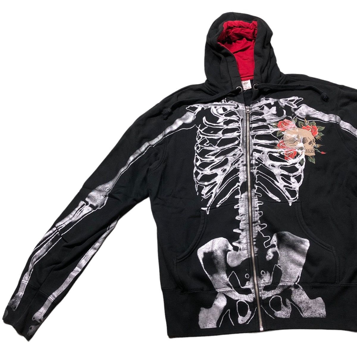 Skulls Rare Ed Hardy Skeleton Chrome Mirror Prints Hoodie | Grailed