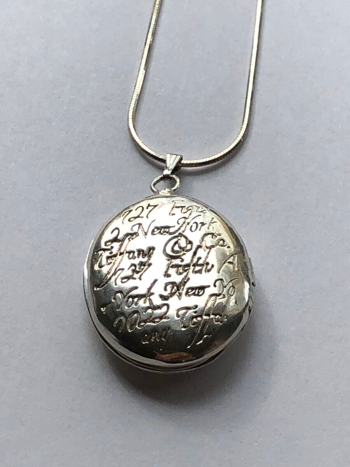 Tiffany & Co. Tiffany & Co Silver Notes Fifth Ave Large Oval Locket ...