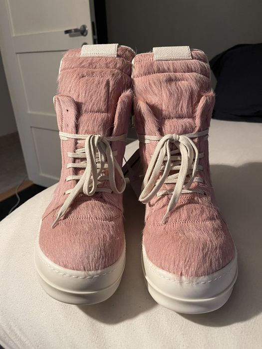 Rick Owens Rick Owens Pink Pony Hair Geobaskets | Grailed