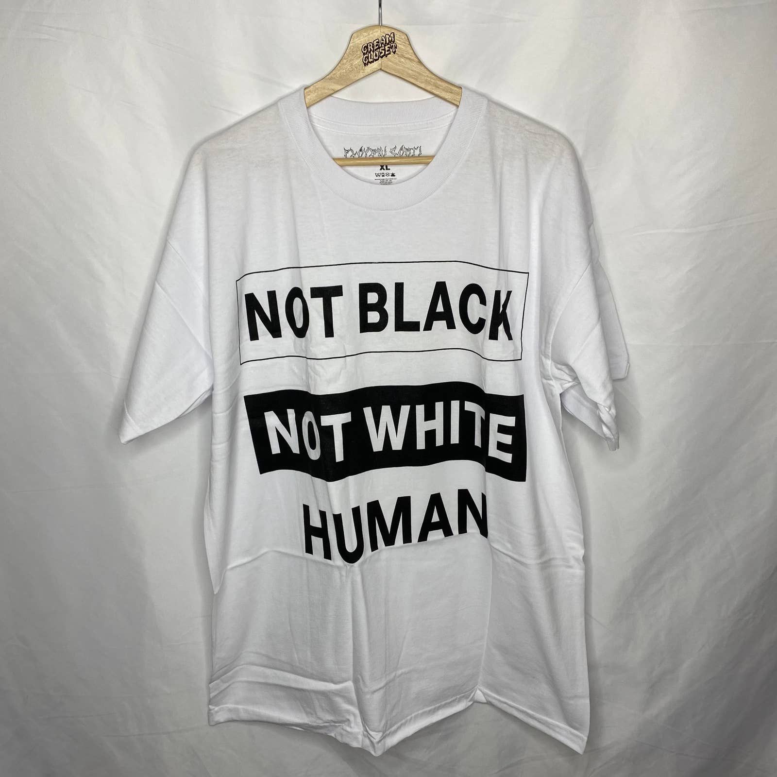 AWGE Not Black White Human Die Lit Neon Tour Merch Pop Up Tee XL | Grailed