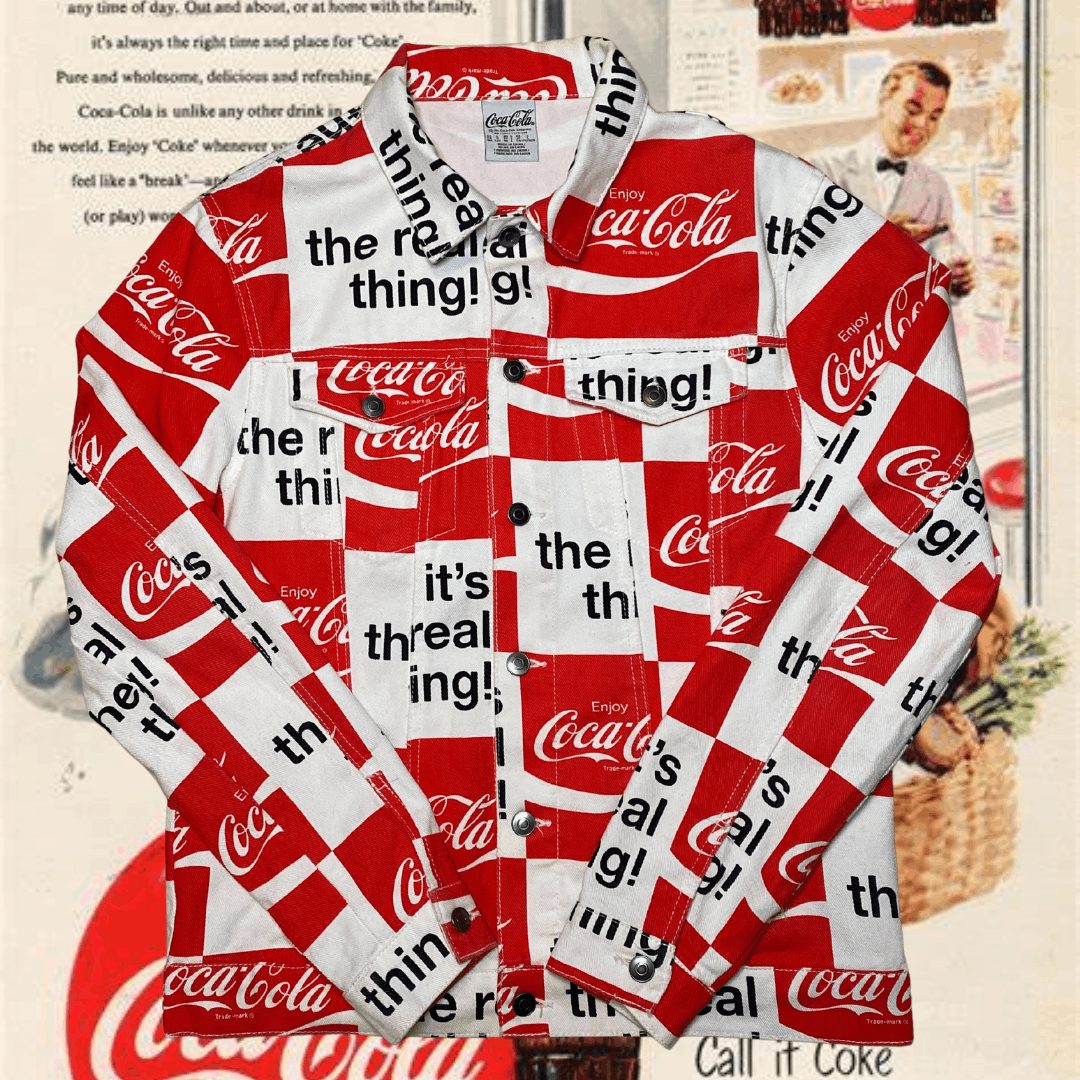 Coca Cola × Vintage Vintage Coca Cola AOP Denim Jacket | Grailed
