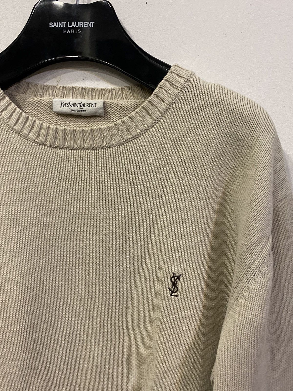 Vintage × Yves Saint Laurent Beige YSL Sweater Knit | Grailed
