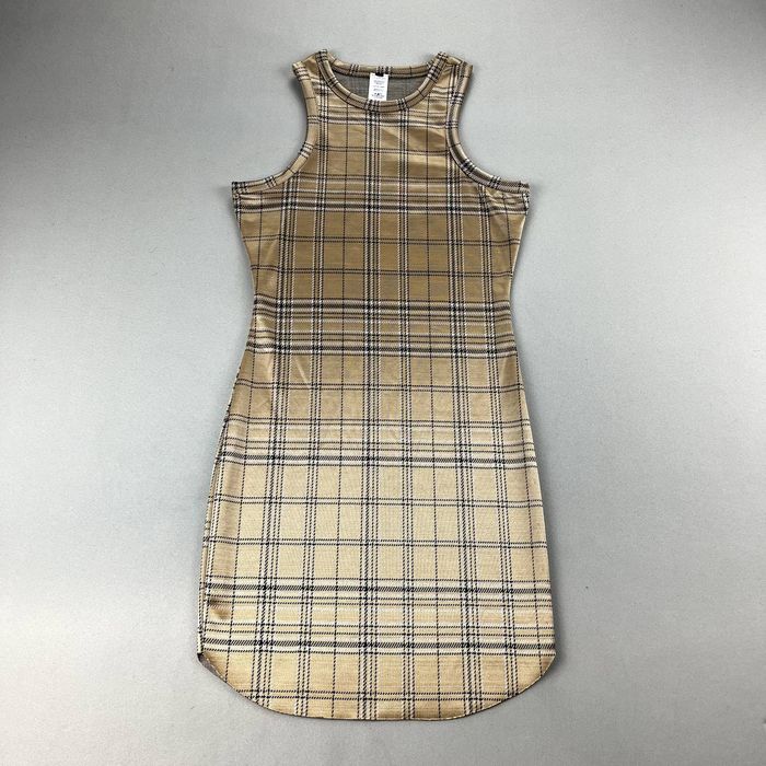 Vintage Vintage Gold Midi Dress Small Plaid Rave Festival Glam y2k ...