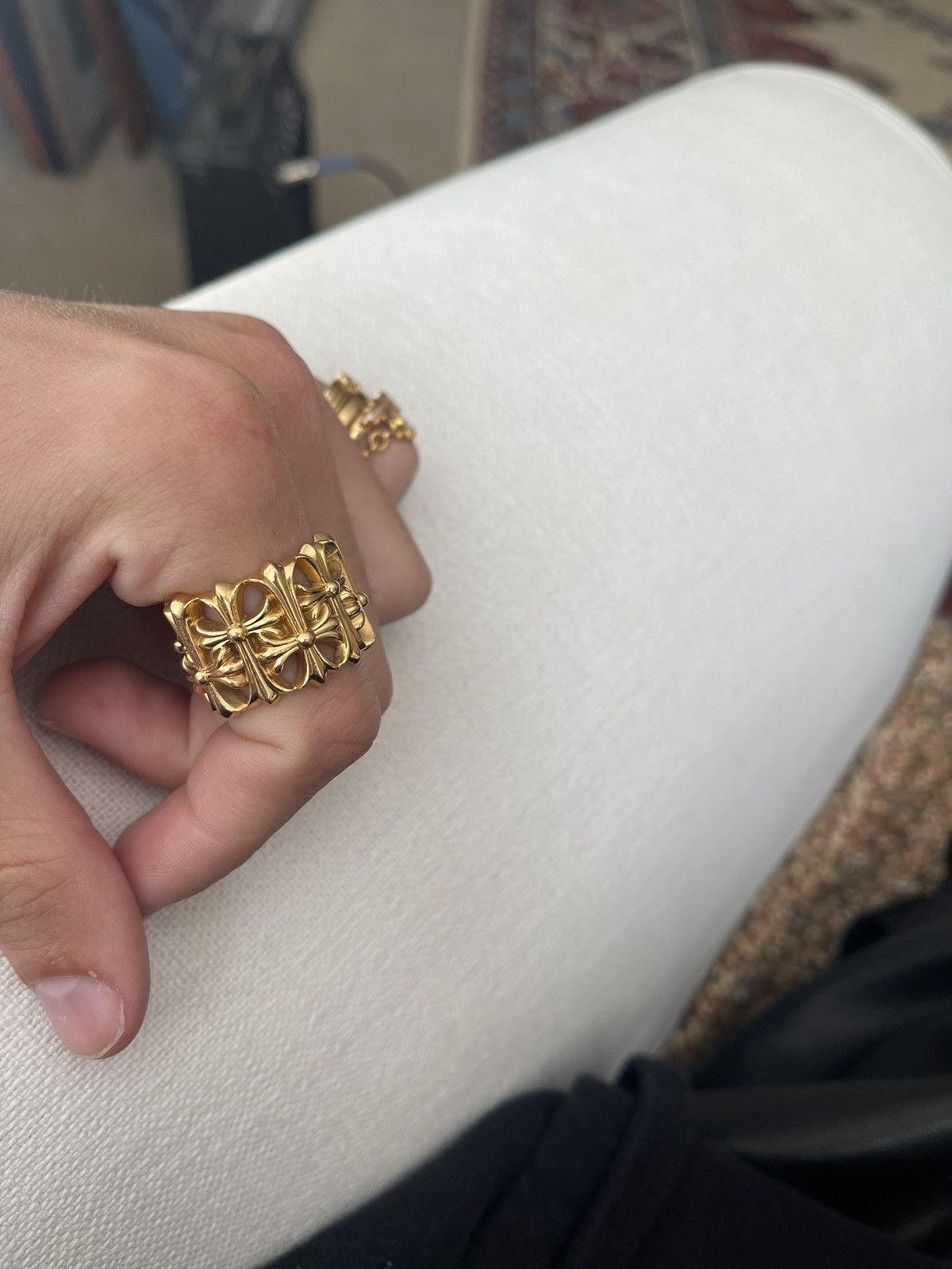 Chrome Hearts RARE 22k Gold Cemetery Ring | Grailed