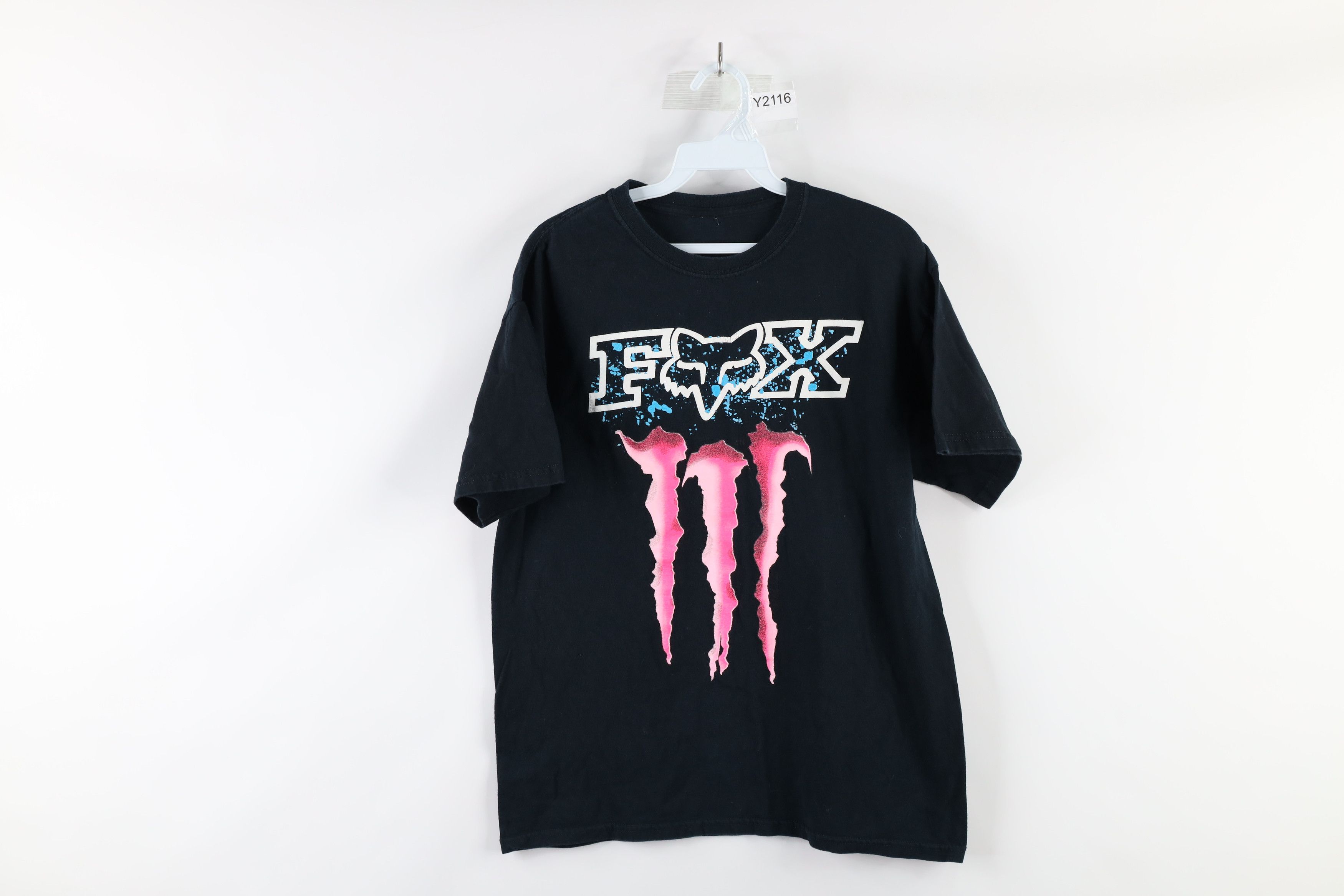 Vintage Vintage Fox Racing Monster Energy Drink Out T-Shirt Black | Grailed