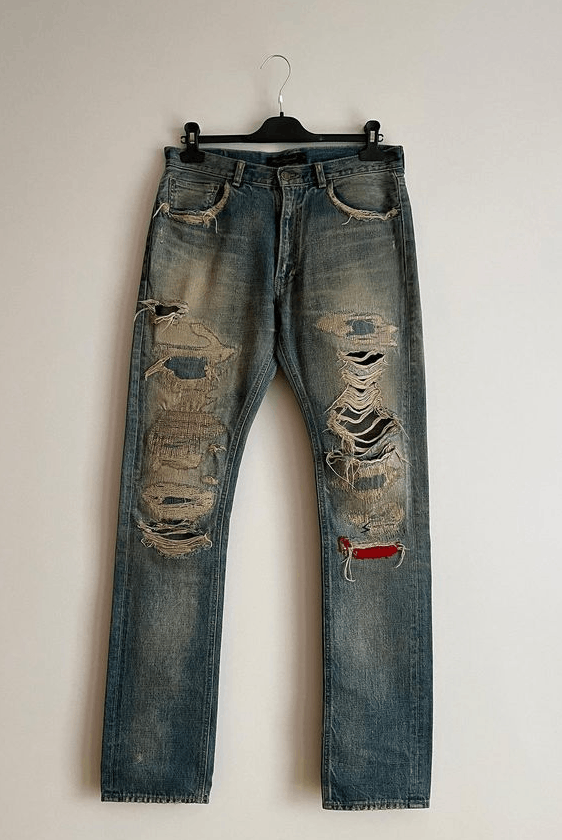 Undercover Undercover FW 2004 "But Beautiful" Red Yarn 68 denim | Grailed