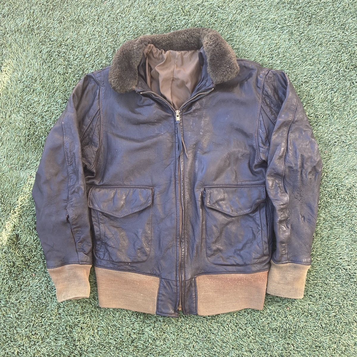 Vintage Vintage US Navy G-1 Flight Leather Bomber Jacket Military | Grailed