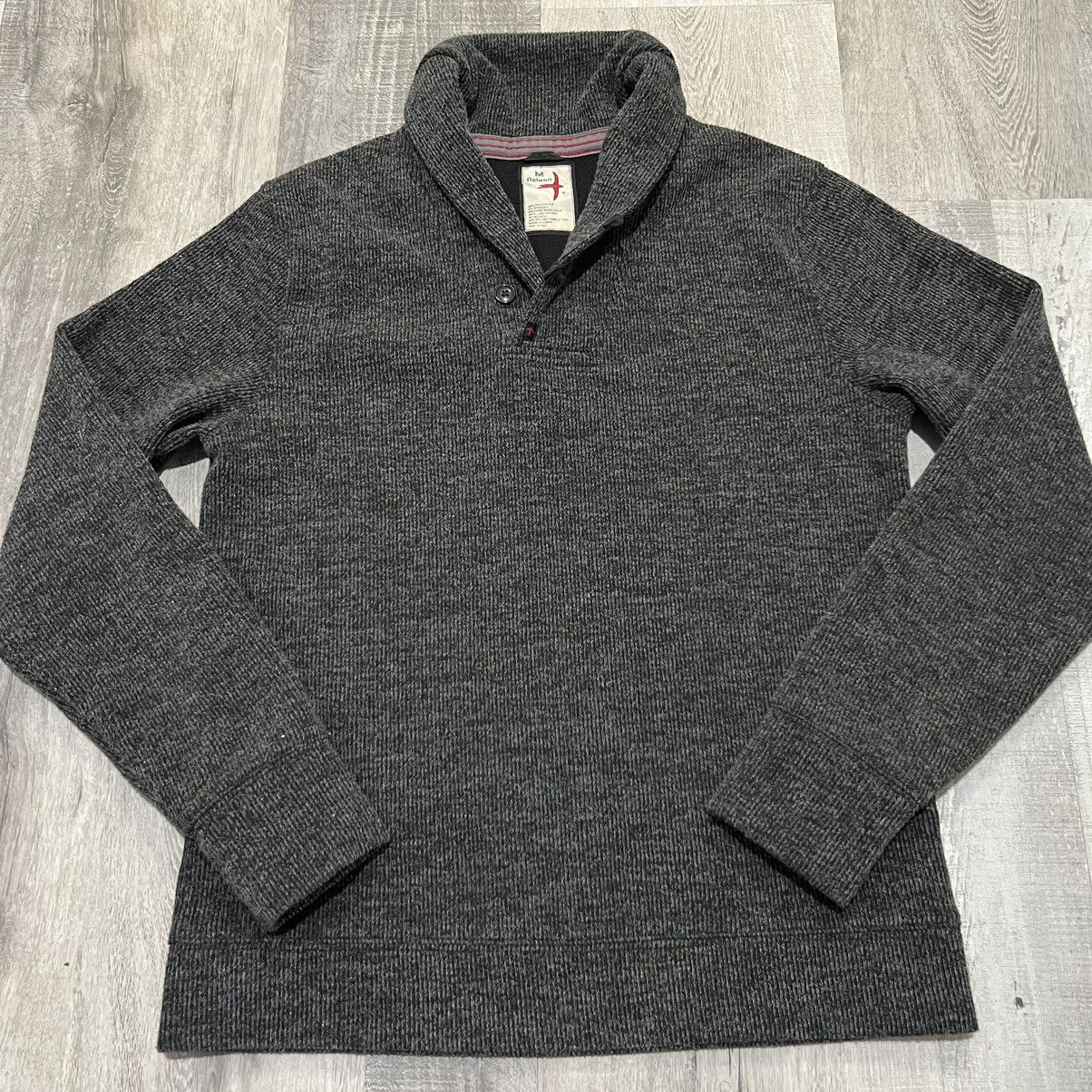 Relwen Huckberry Relwen Grey Shawl Double Loop Collar Knit Sweater ...