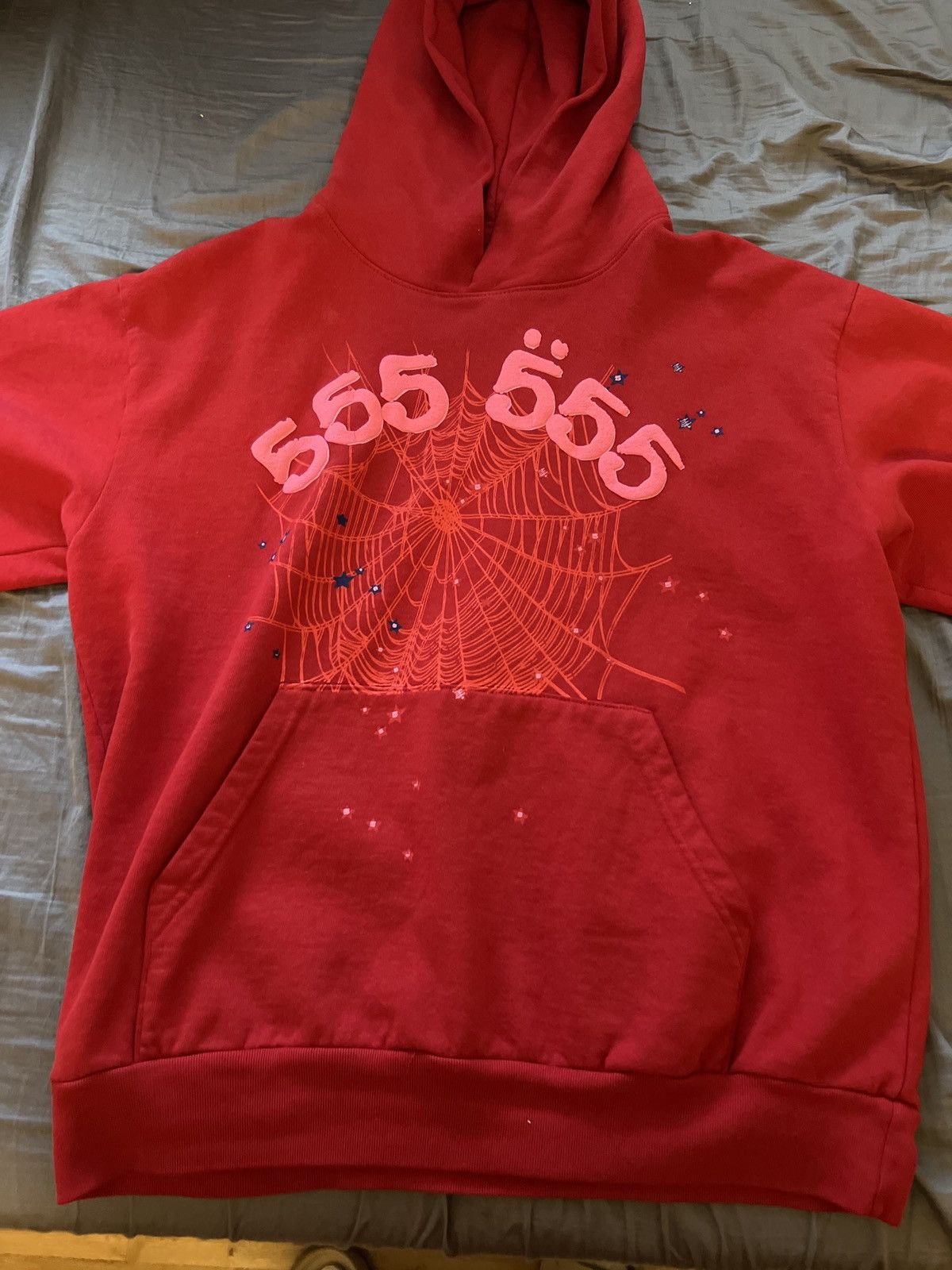 Spider Worldwide Sp5der Worldwide Red Angel Number 555 Hoodie | Grailed