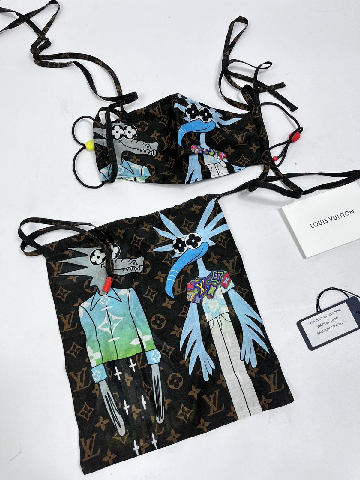 Louis Vuitton × Virgil Abloh LOUIS VUITTON MONOGRAM PRINT FACE MASK ...