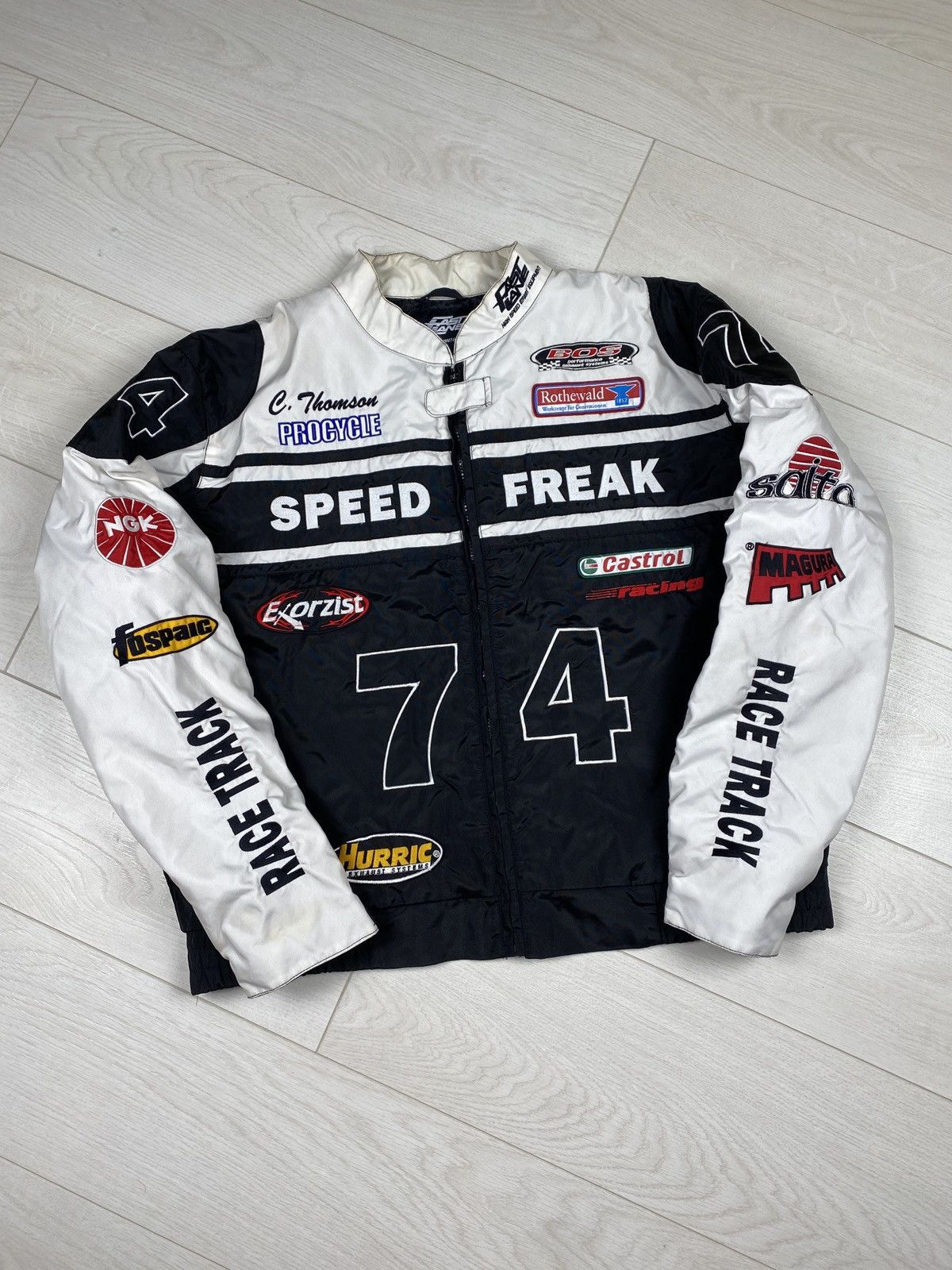 Marlboro Vintage Speed Freak Racing Jacket Bomber Castrol Ford Y2K ...
