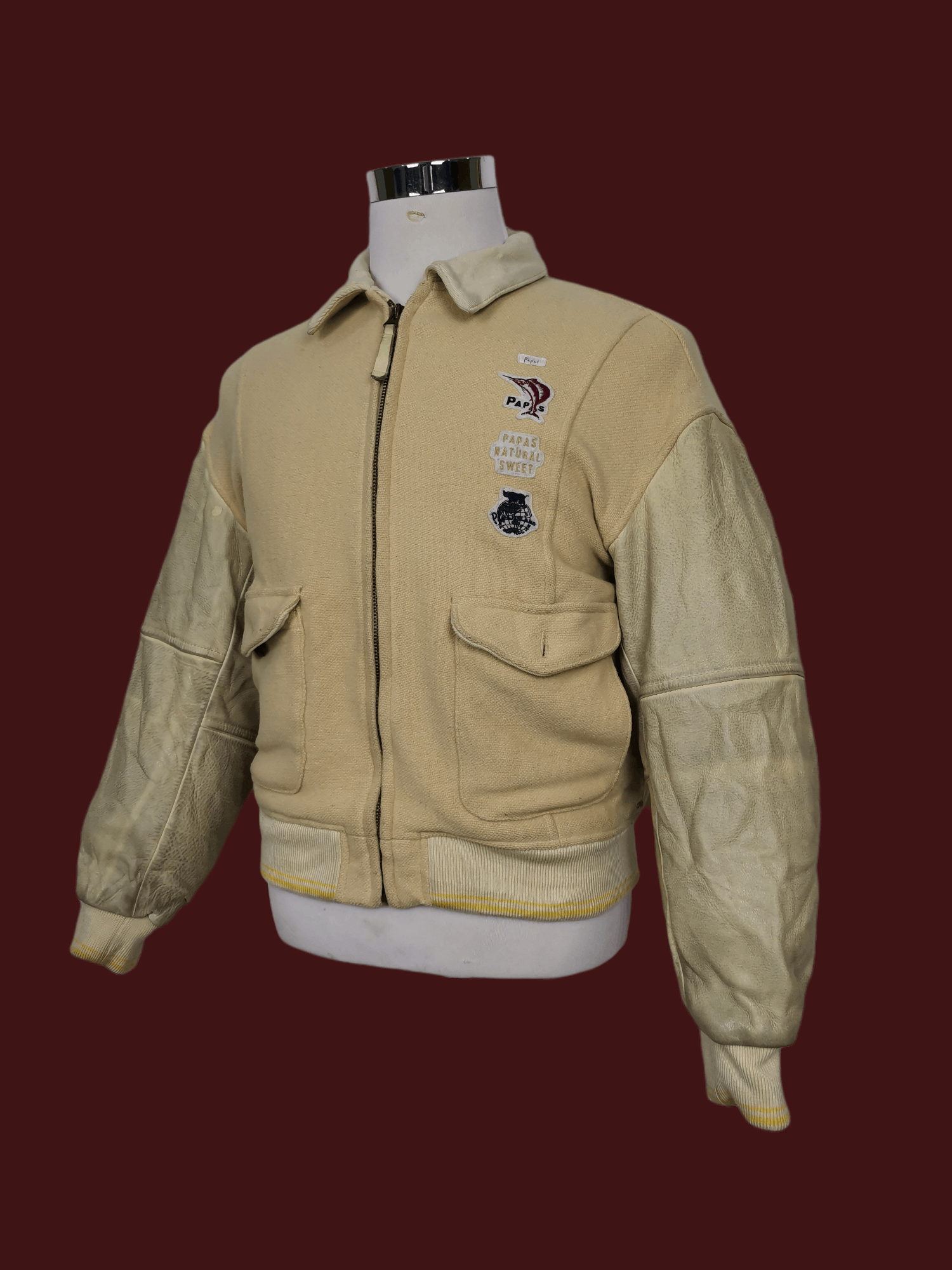 Japanese Brand × Varsity Jacket × Vintage Vintage PAPAS Spell Out ...