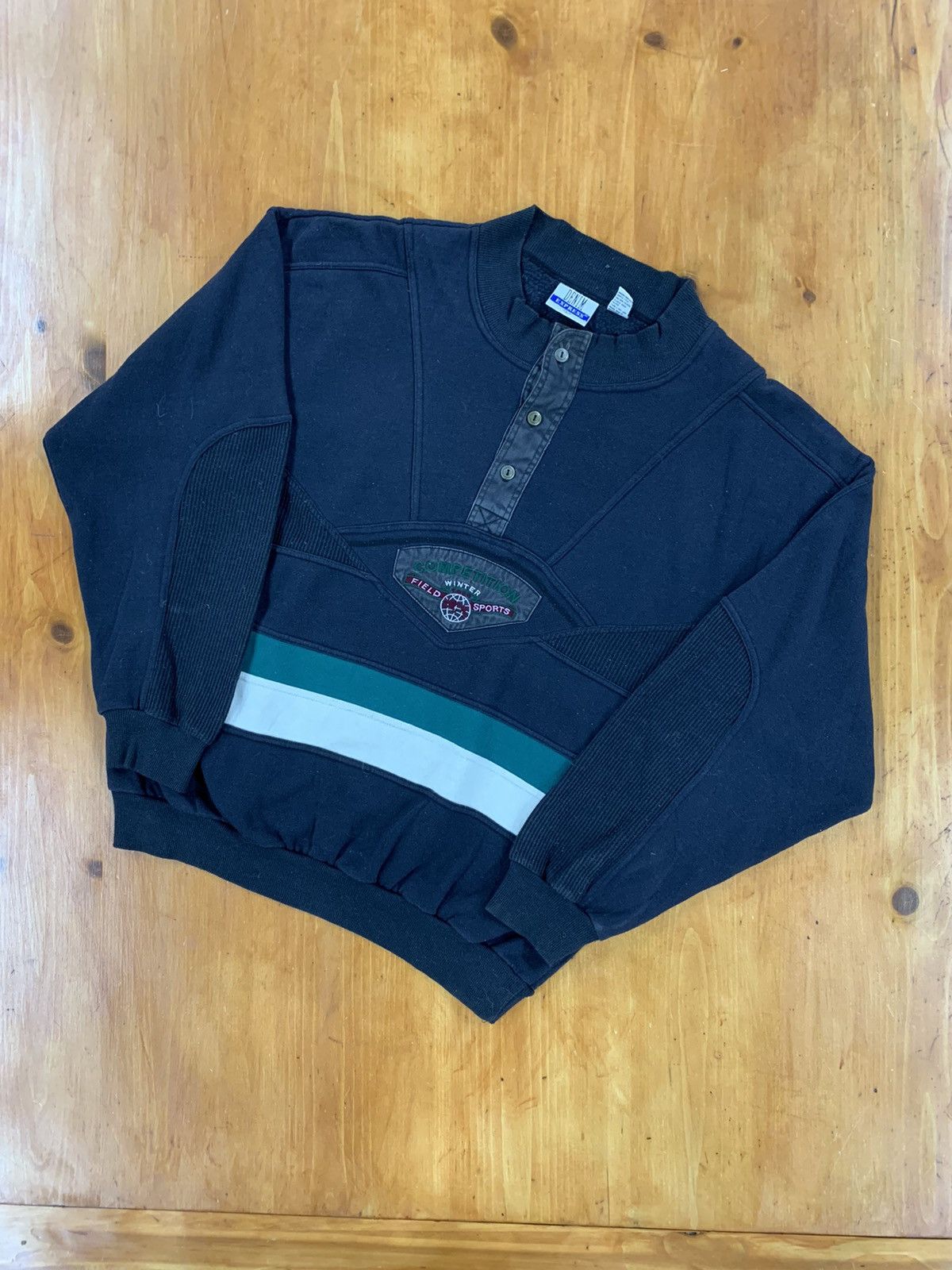 Vintage Vintage Pro Spirit ColorBlock Half Button Heavy Sweater | Grailed