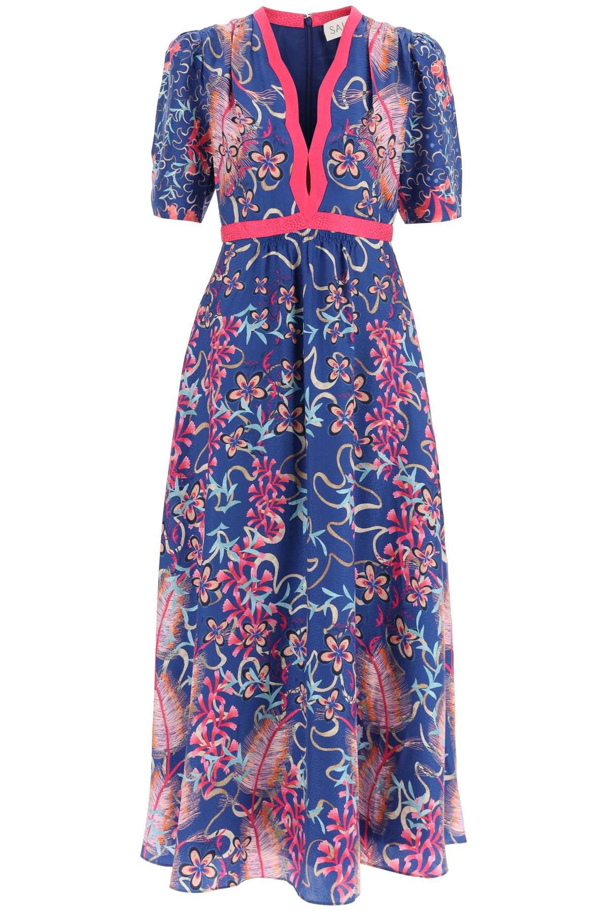 Other Saloni 'Tabitha' Long Dress In Printed Silk | Grailed